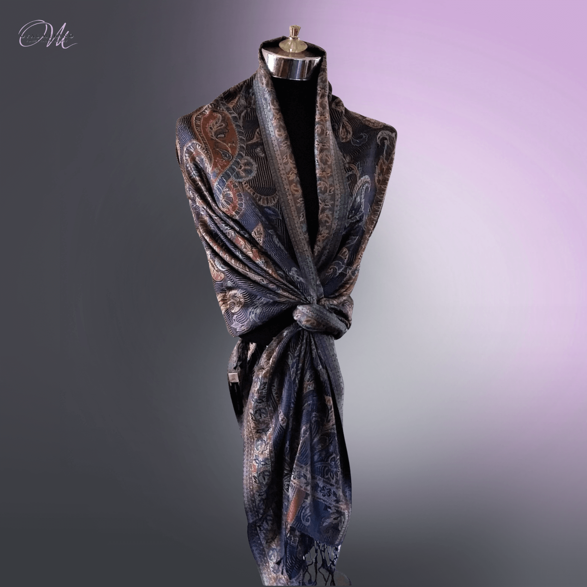 Royal Blue Pure Silk Shawl – Opal Merino